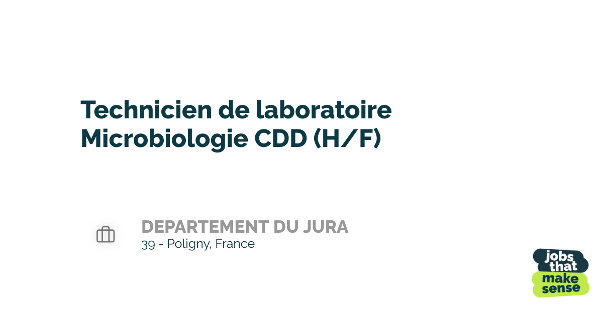 Microbiology Laboratory Technician Fixed-term contract (M/F) - 39 ...