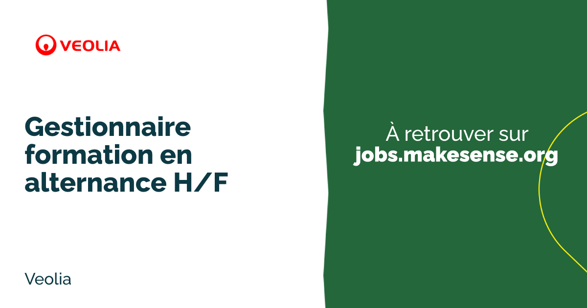 Gestionnaire formation en alternance H/F - Puteaux - Veolia - 08/05 ...