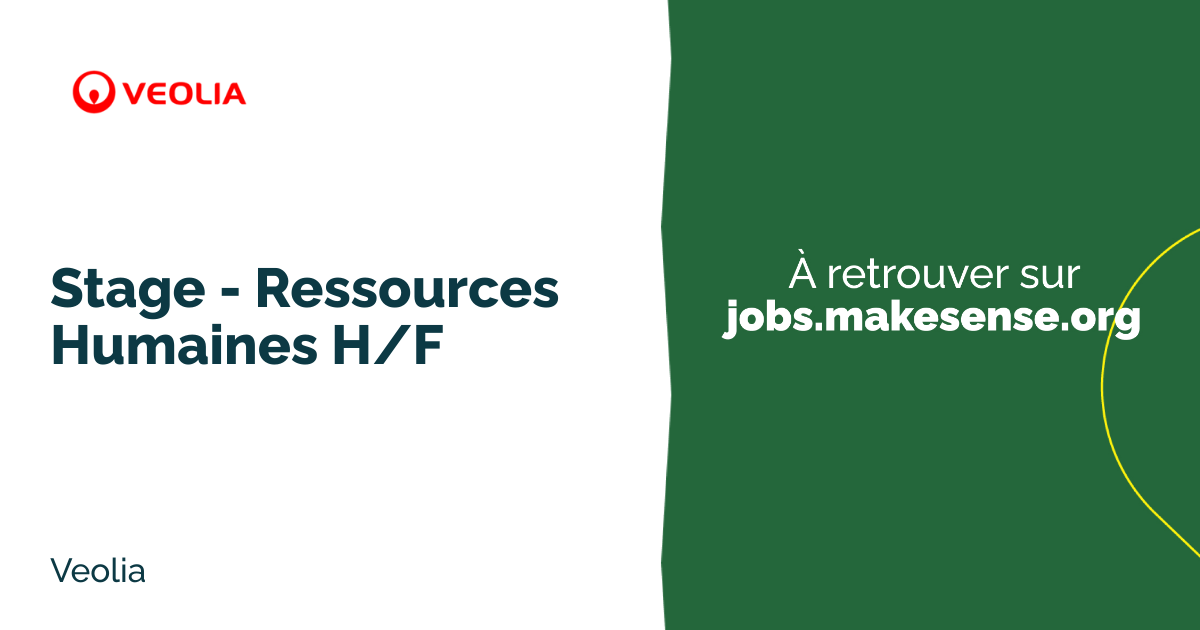 Stage - Ressources Humaines H/F - Valenton - Veolia - 24/03/2025 - Jobs ...