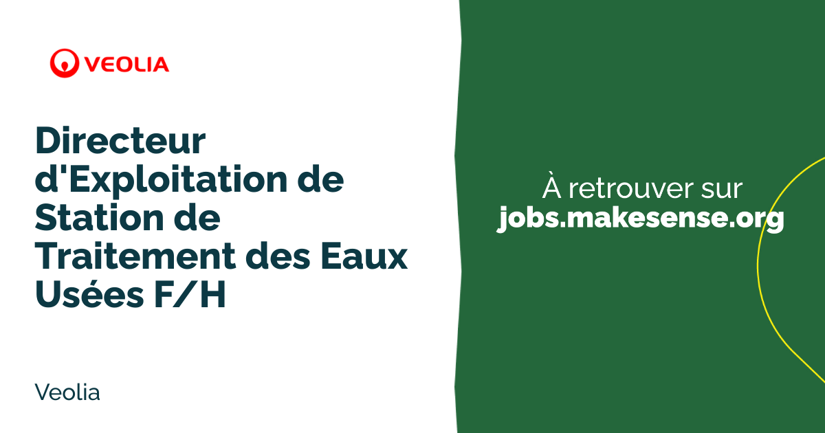 Operations Director of Wastewater Treatment Plant F/M - Le Mans ...