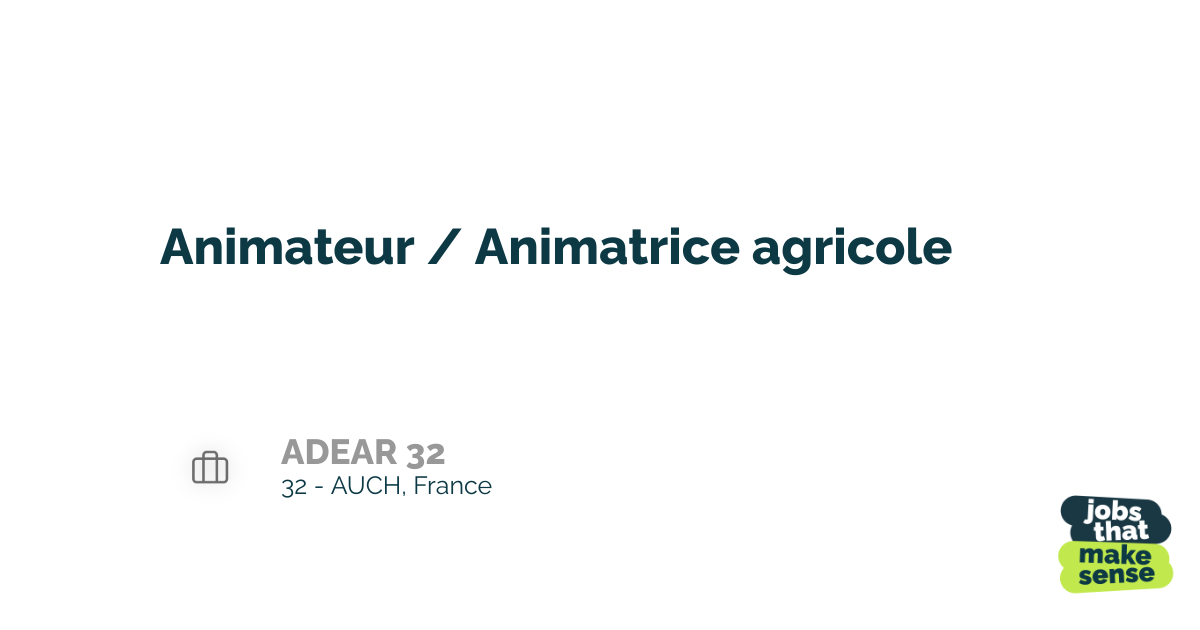 Agricultural Facilitator - 32 - AUCH - ADEAR 32 - 30/12/2025 - Jobs ...