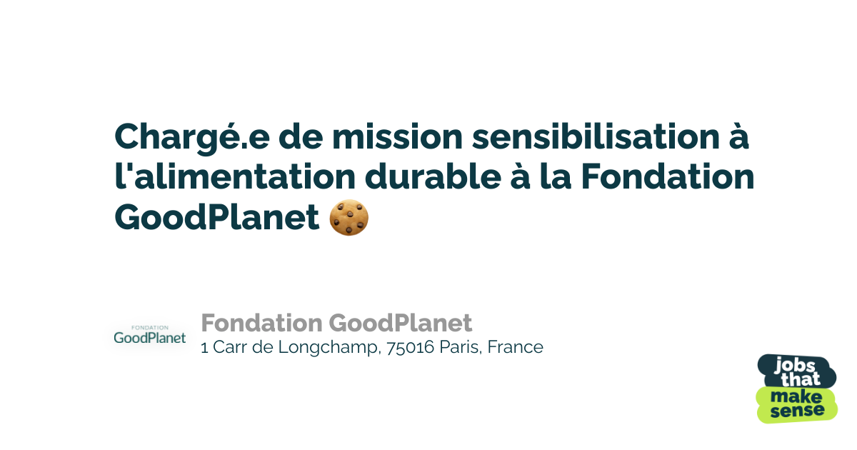Stage - Chargé.e de mission sensibilisation à l'alimentation durable à ...