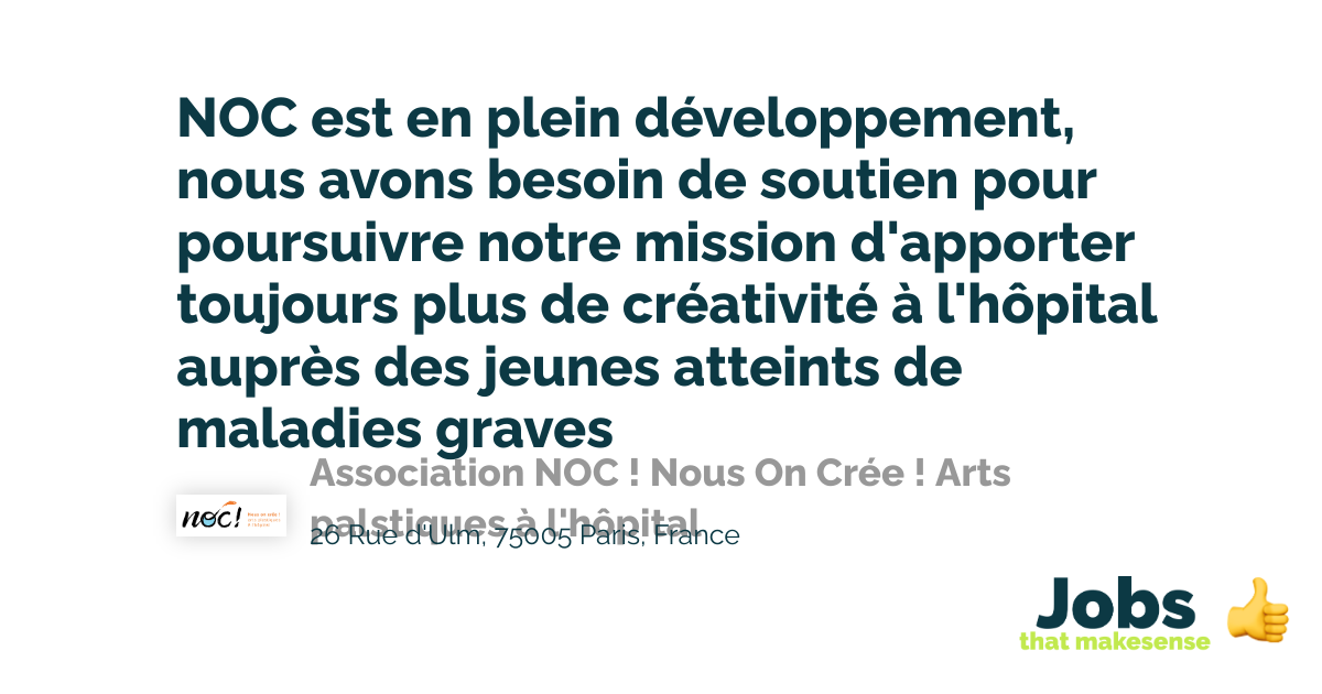 NOC est en plein développement, nous avons besoin de soutien pour ...