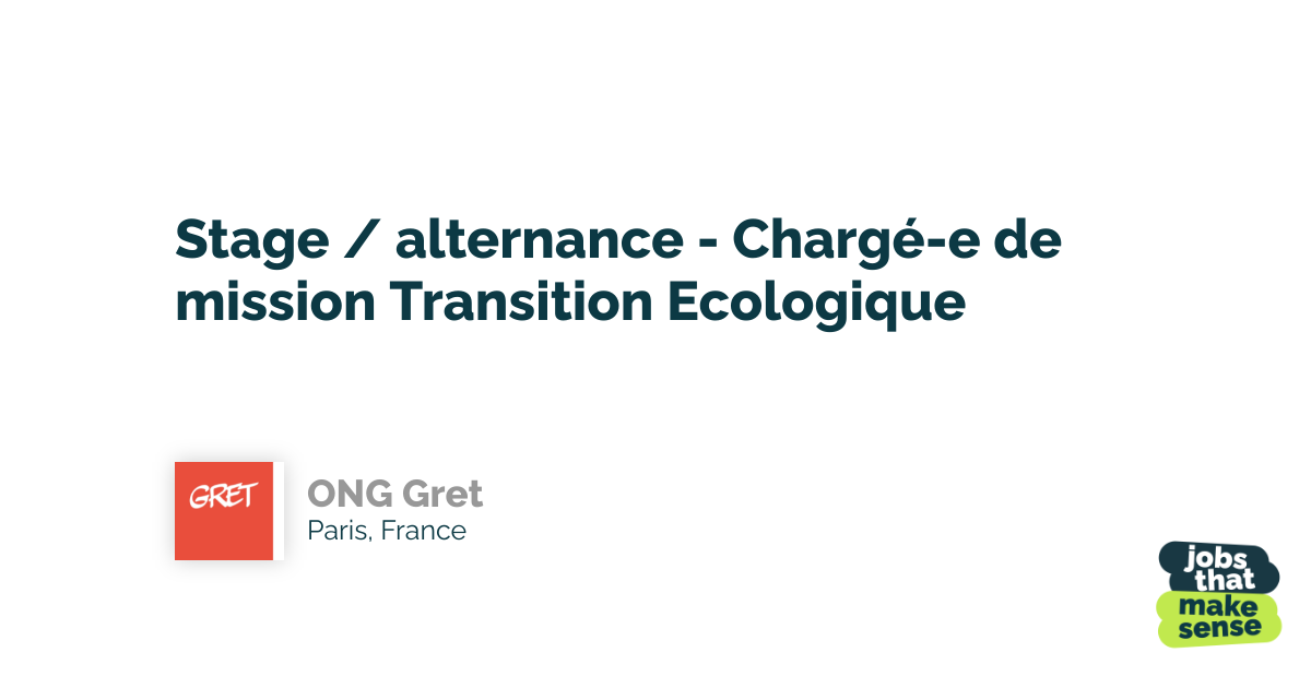 Internship / work-study program - Ecological Transition Project Manager ...