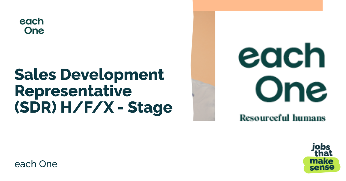 Sales Development Representative (SDR) H/F/X - Stage - Paris - each One ...
