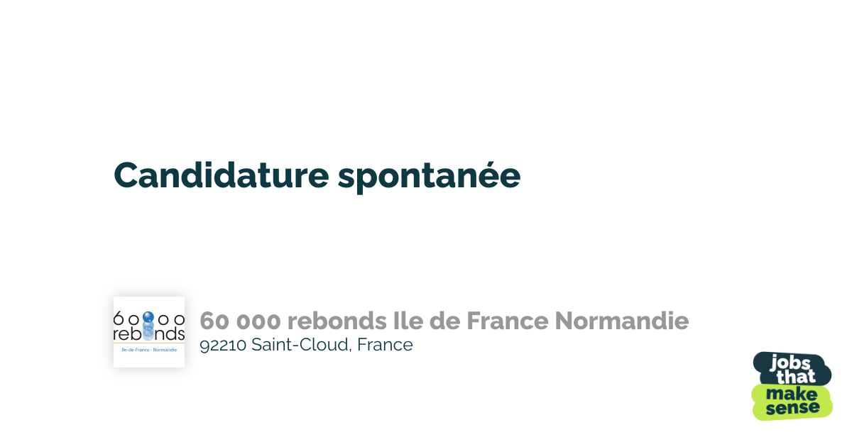 Candidature Spontanée Saint Cloud 60 000 Rebonds Ile De France