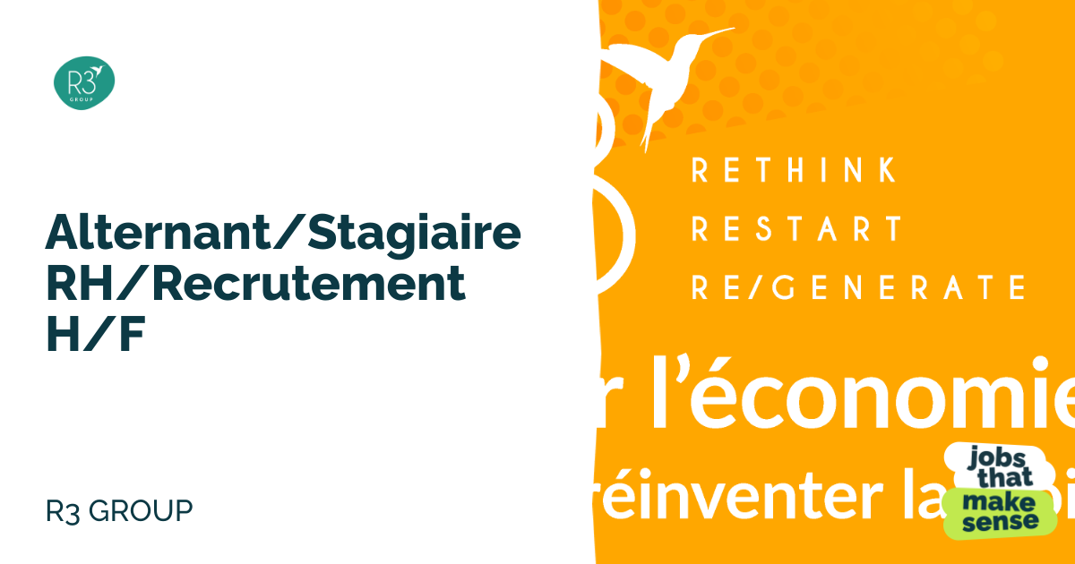 Recruitment Manager (Internship / Work-study) M/F - Paris - R3 GROUP ...